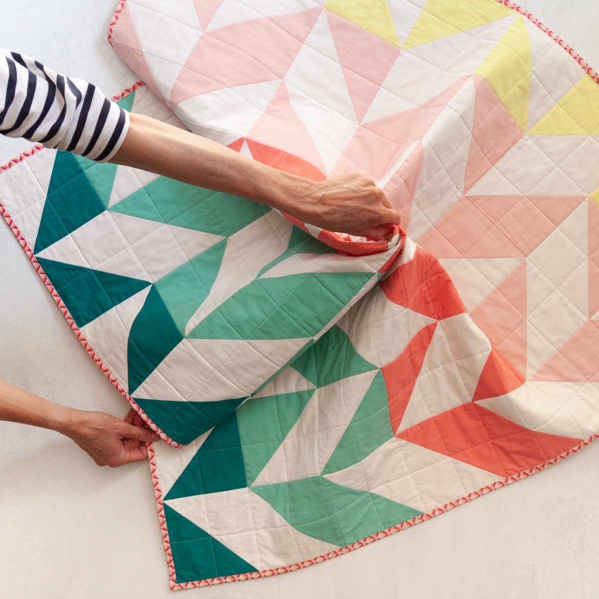 Free Modern Ombre Herringbone Quilt Pattern | Designed to Quilt